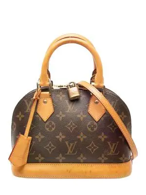 LOUIS VUITTON 2015 Louis Vuitton Monogram Alma BB Satchel Brown