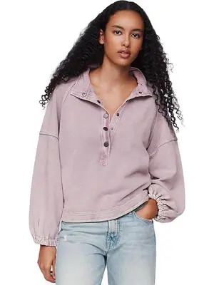 PILCRO PILCRO Knit Project Canyon Henley Top Dark Lilac