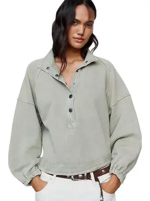 PILCRO PILCRO Knit Project Canyon Henley Top Olive
