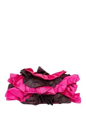Dries Van Noten Small Ruffle Satin Clutch - Pink