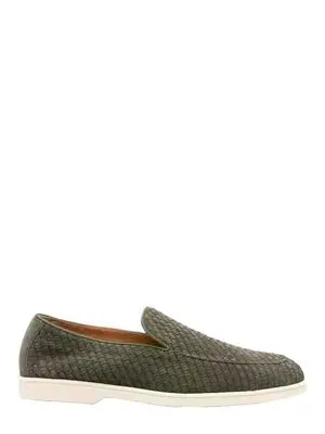 DOUCAL'S Almond-Toe Loafers Green