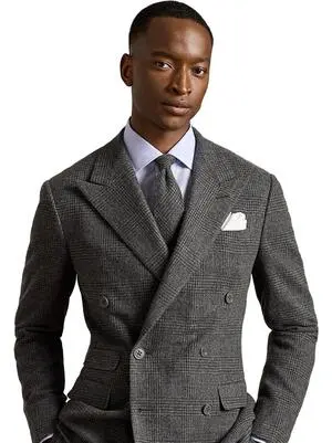 Ralph Lauren Kent Hand-tailored Camel-hair Jacket - Medium Grey Multi