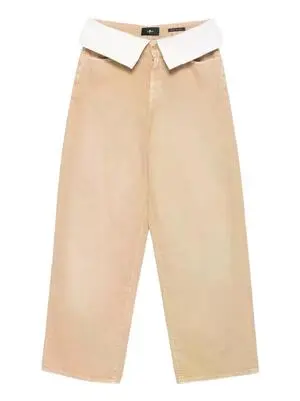 7 For All Mankind Double Layer Wide-leg Jeans - Neutrals