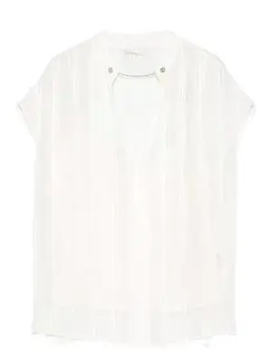 Liu Jo Striped Top With Chain Detail - Neutrals