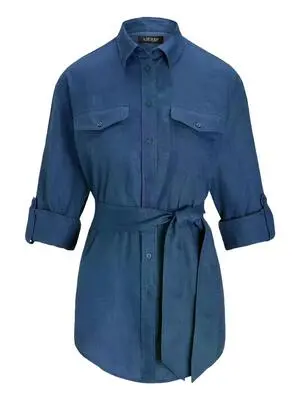 Ralph Lauren Belted Long-sleeve Shirt - Blue