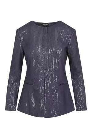 Giorgio Armani Embellished Long-sleeve Jacket - Purple