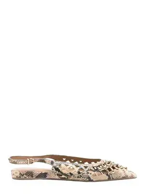 APEPAZZA Snakeskin Pointed-toe Pumps - Neutrals