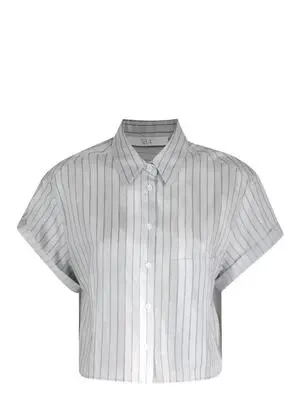 TELA Rocky Stripe Short-sleeve Top - Grey