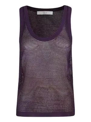 TELA Sleeveless Scoop-neck Tank Top - Purple