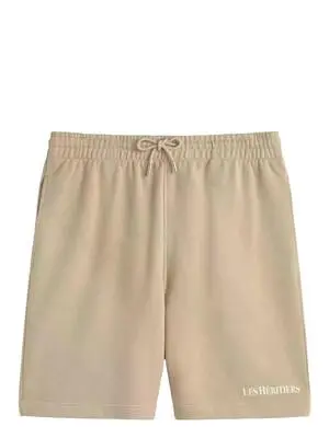 LES HÉRITIERS Logo Detail Shorts - Neutrals