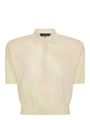 ROTATE BY BIRGER CHRISTENSEN Button-up Polo Top - Neutrals