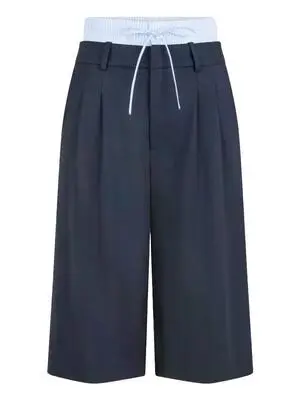 Monse Double-waistband Cropped Trousers - Blue
