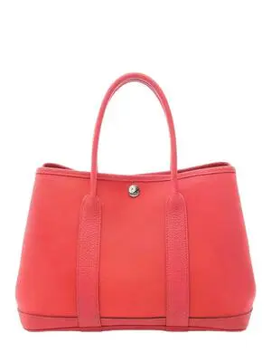 Hermès 2018 Toile And Negonda Garden Party 30 Tote Bag - Red