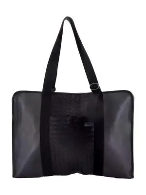Bottega Veneta Intrecciato Leather Briefcase Shoulder Bag - Black