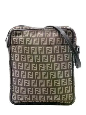 Fendi Zucchino Canvas Crossbody Bag - Brown