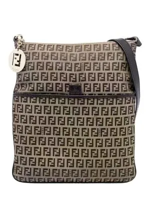 Fendi 2000-2010 Zucchino Canvas Crossbody Bag - Brown