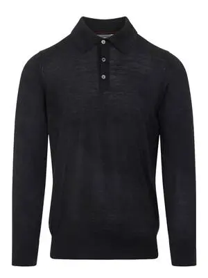 Brunello Cucinelli Fine-knit Polo Shirt - Grey