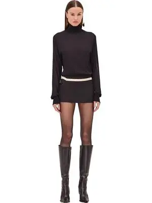 Alexis Ero Mini Skirt With Contrast Stripe - Black