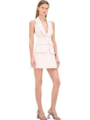 Alexis Blanc Floral Embroidered Pleated-Hem Mini Dress - Ivory |  Editorialist