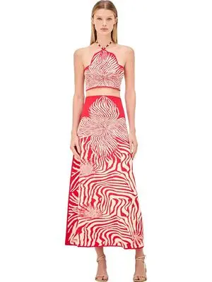 Alexis Gala Halter Top - Red Bloom