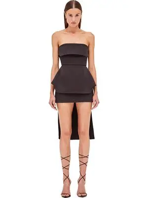 Alexis Akera Strapless Top With Hi-low Poplin Back - Black