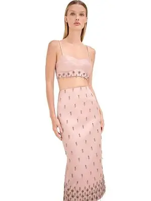 Alexis Alexis Luisa Embellished Midi Skirt Beaded Blush