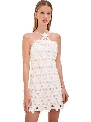 Alexis Lily Halter Mini Dress - White