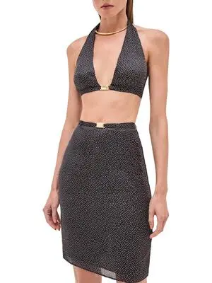 Alexis Lotte Halter Crop Top - Nero Dot