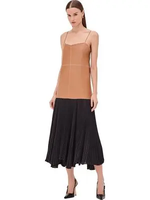 Alexis Piatta Dress - Saddle/ Black