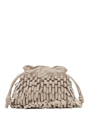 Alexis Quinn Woven Fringe Clutch - Vanilla