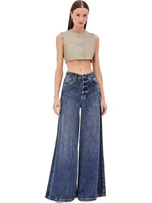 ALEXIS Revel Vegan Leather Crop Top