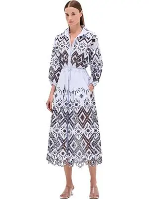 Alexis Portello Midi Dress - Blue