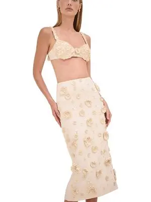 Alexis Remi Top Ivory Raffia