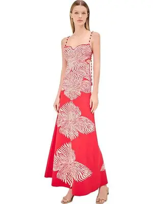 Alexis Rayana Floral Print Midi Dress - Red Bloom