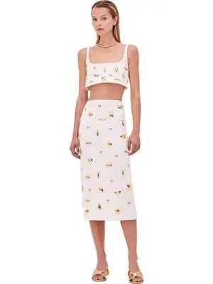 Alexis Pamila Midi Skirt - White