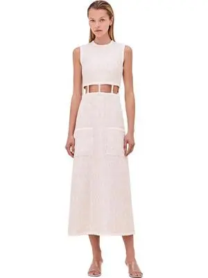 Alexis Renee Jacquard Midi Dress - Silver