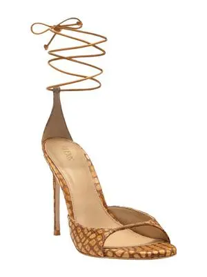 Alexis Sienna Stiletto Sandals With Wraparound Ankle Straps - Saffron