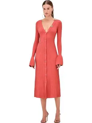 Alexis Trisha Midi Dress - Terracotta