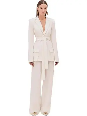 Alexis Bartan Belted Blazer - Pearl