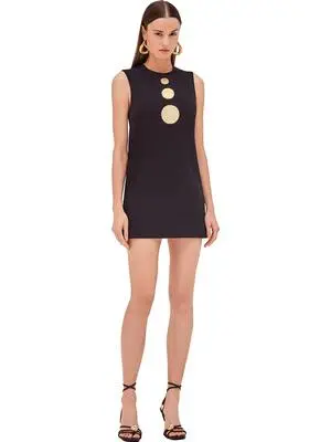 Alexis Vango Sleeveless High Neck Mini Dress - Black