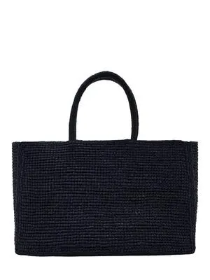 Lié Studio Charlotte Small Raffia Tote Bag - Navy
