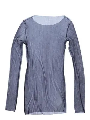 CORTANA Sheer Silk-blend Tulle Top - Navy