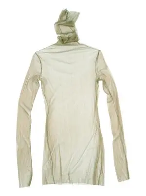 CORTANA Cisne Sheer Silk-blend Top - Green