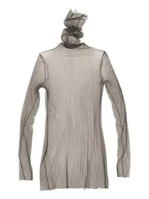 CORTANA Cisne Sheer Silk-blend Top - Grey