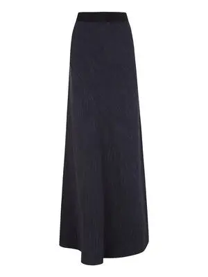 CORTANA Linen-cotton Maxi Skirt - Grey