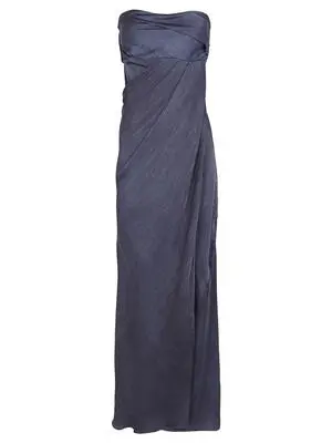 CORTANA Elira Strapless Gathered Maxi Dress - Grey
