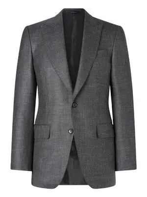 TOM FORD Dyllan Wool, Silk, And Linen-blend Blazer - Gray