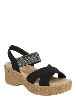 LIFESTRIDE Verity Platform Wedge Sandal - Black