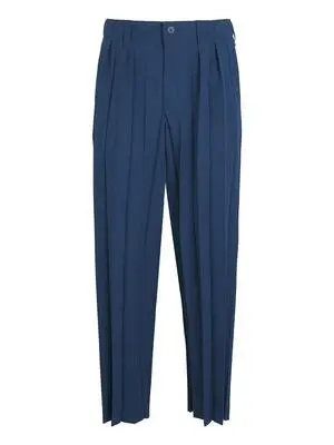 Issey Miyake Edge Pleat Straight Trousers - Navy