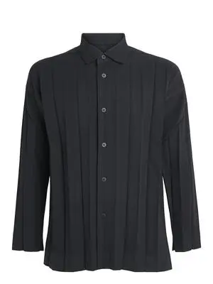 Issey Miyake Edge Pleat Shirt - Black